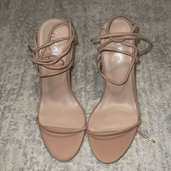 EGO | Shoes | Ego Beige Lace Up Heels | Poshmark